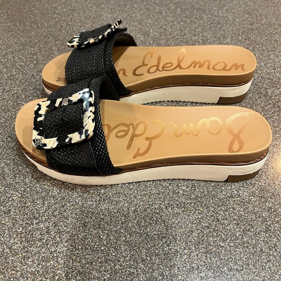 Sam Edelman | Shoes | Sam Edelman Ladies Slip On Black Sandals With ...